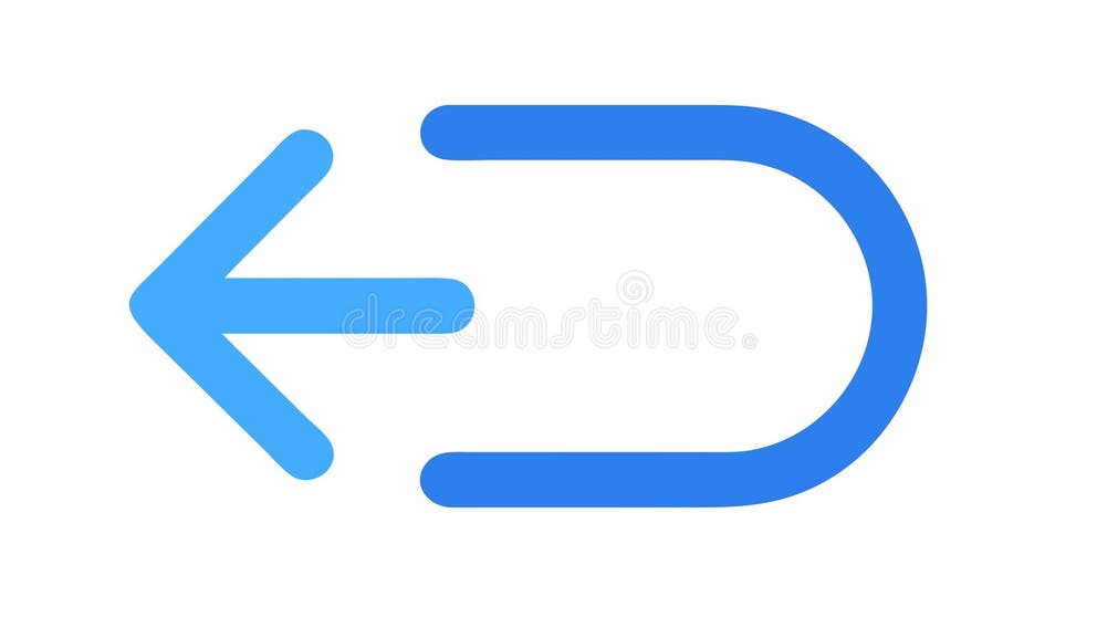 Curved Left Arrow Icon for Undo and Back Navigation, Vector Design Generative AI Stock Vector ...