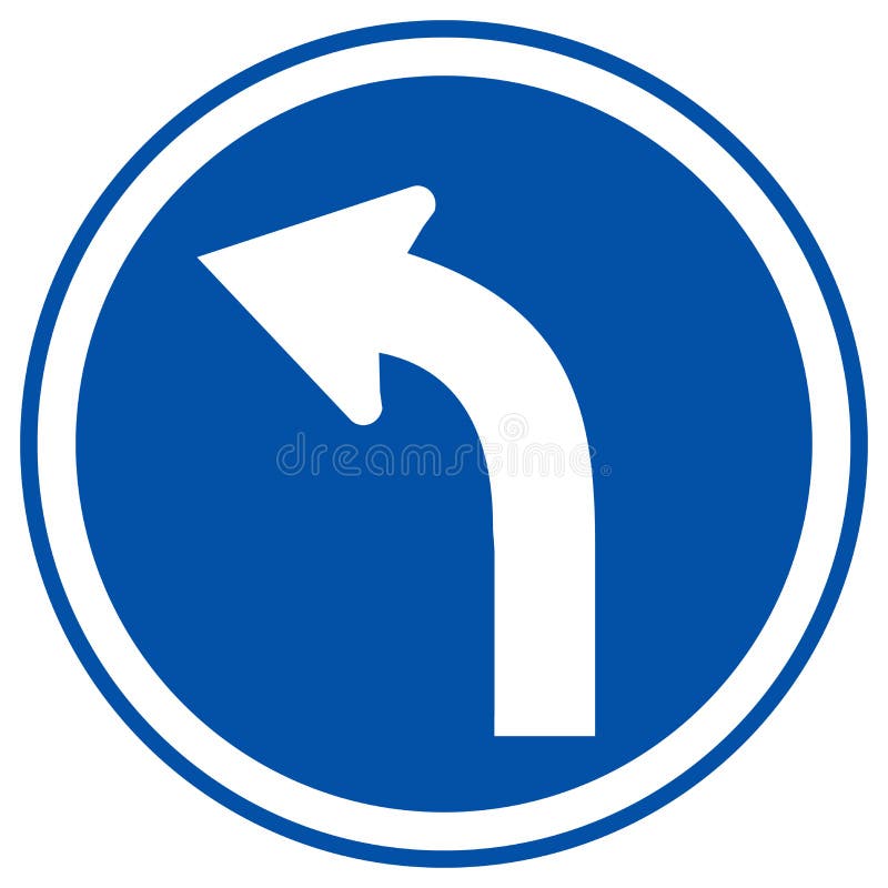 Curved Left and Curved Right Traffic Road Sign, Vector Illustration ...