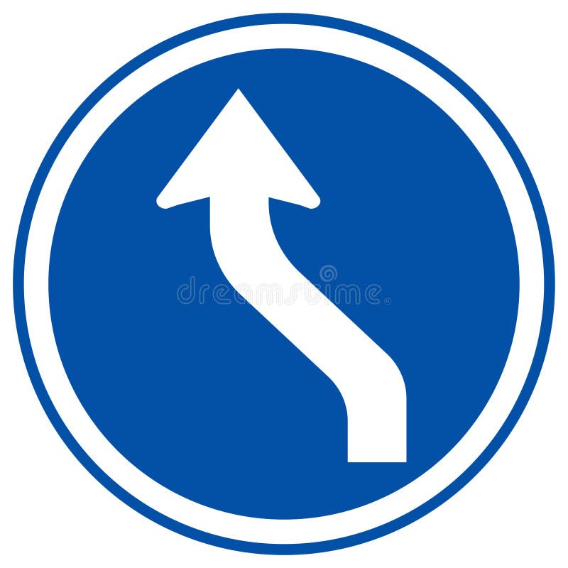 Curved Left and Curved Right Traffic Road Sign, Vector Illustration ...