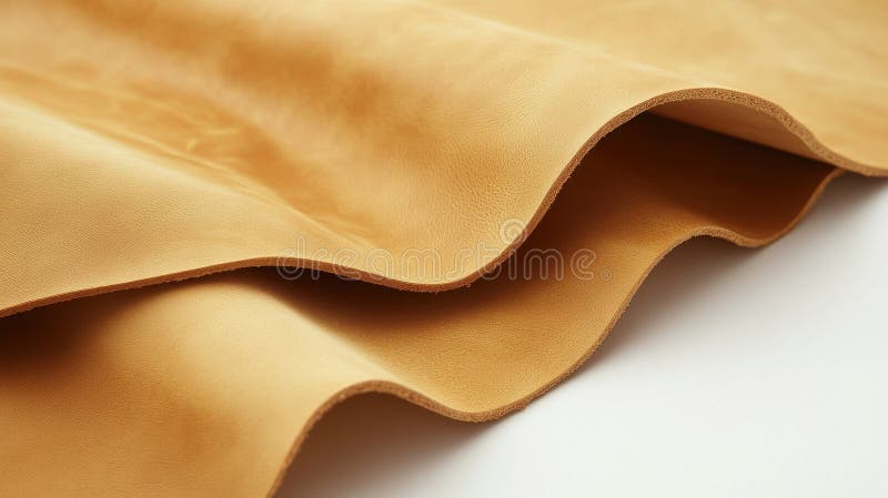 Curved Light Brown Leather Folds Displaying Texture and Material ...