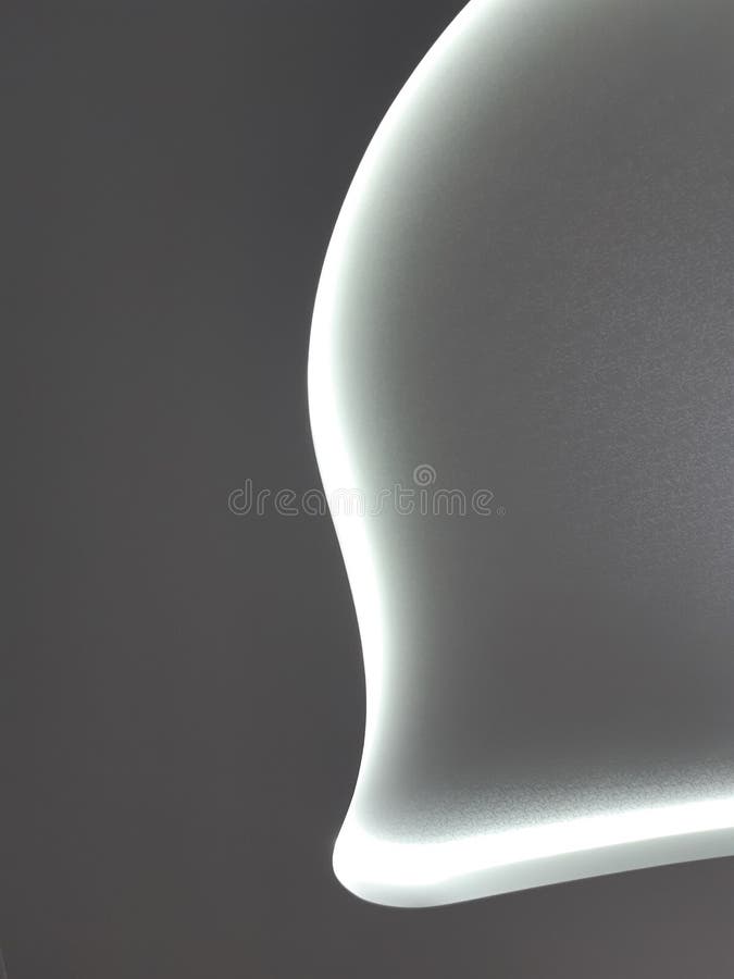 Curved Light Detail in a Stretch Ceiling Stock Image - Image of ...