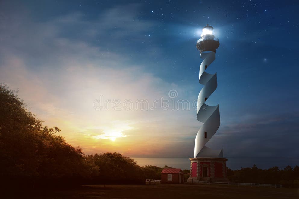 Curved Lighthouse stock image. Image of abstract, boat - 106649643