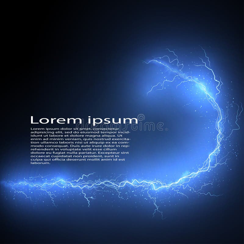 Blue lightning Storm bolt stock illustration. Illustration of energy ...