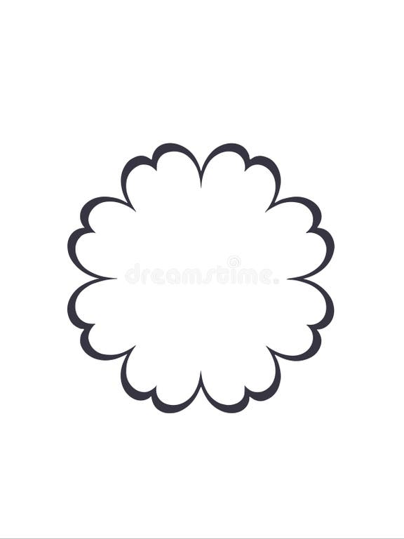 Curved Line Cloud Shape Frame Border Decorative Element Stock Vector ...