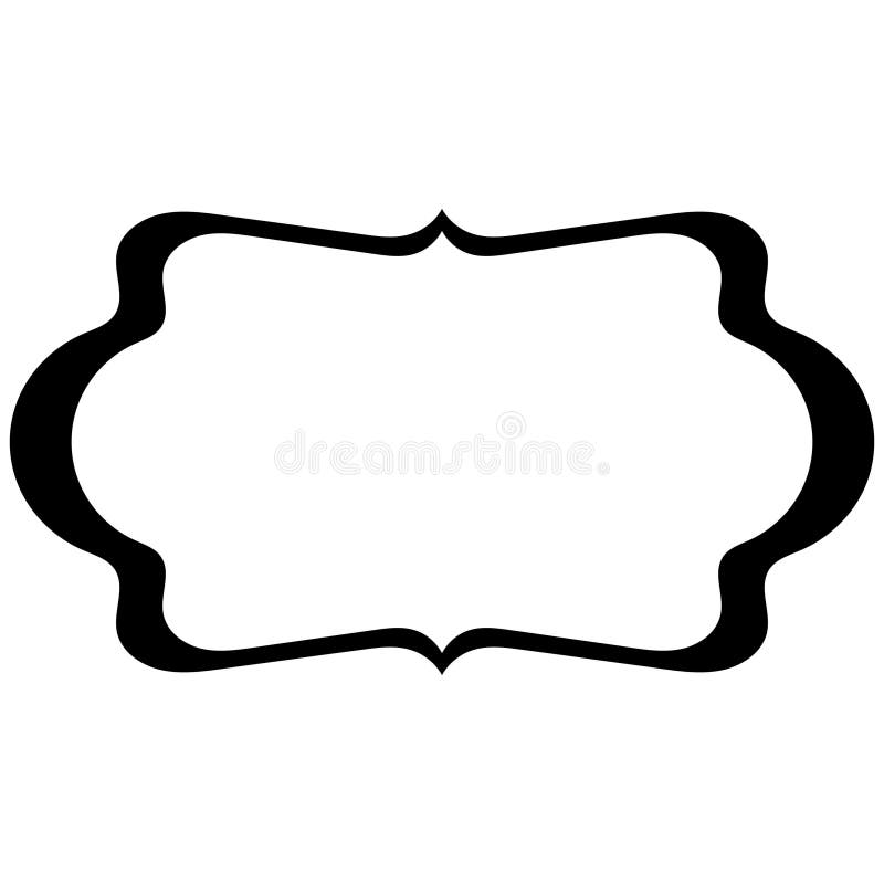 Curved Line Drawing Decorative Frame with Wavy Design, Arabic Frame ...