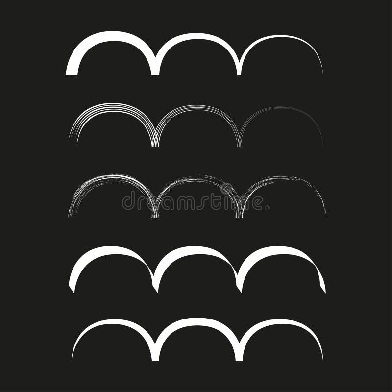 Curved Line Pattern. Abstract Arc Shapes. Decorative Arch Elements ...