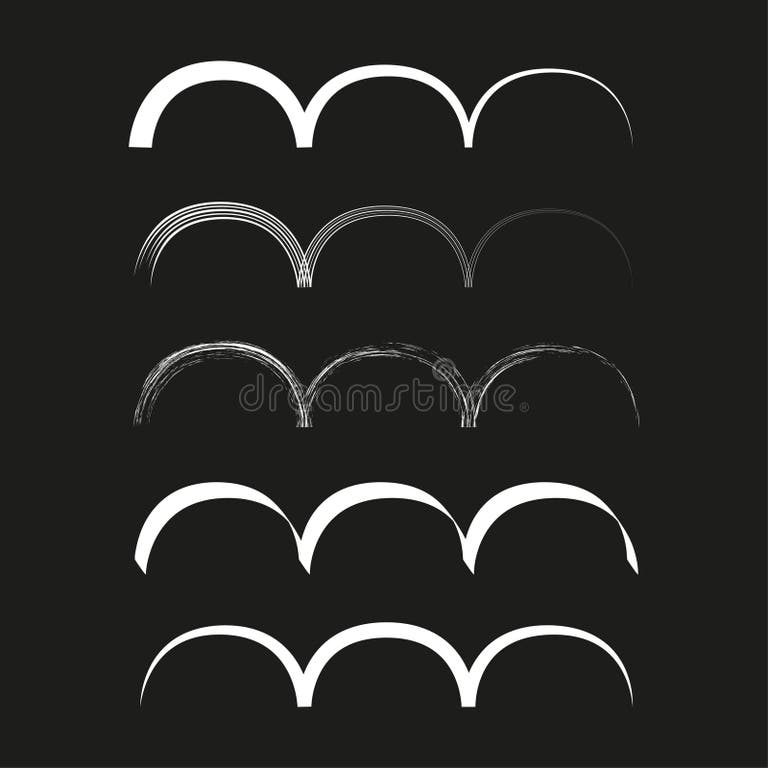 Curved Line Pattern. Abstract Arc Shapes. Decorative Arch Elements ...