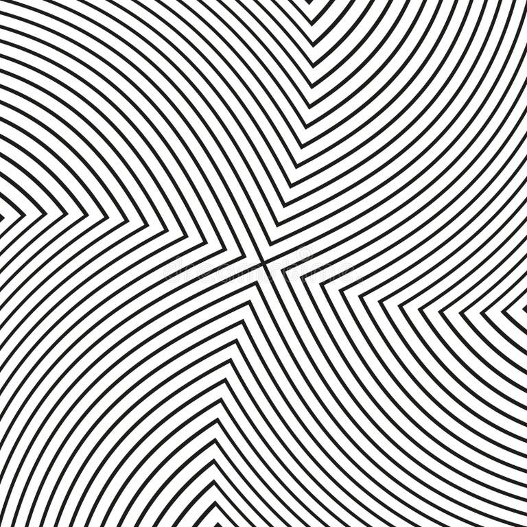Curved Line Pattern. Abstract Wavy Design. Black and White Texture ...