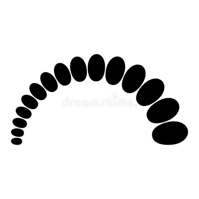 Curved Line Progressively Larger Black Ellipses Growth, Forward ...