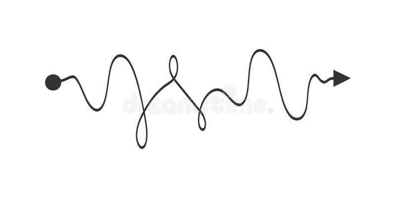 Curved Line from Start Point To Finish Arrow. Complex Problem Solution ...