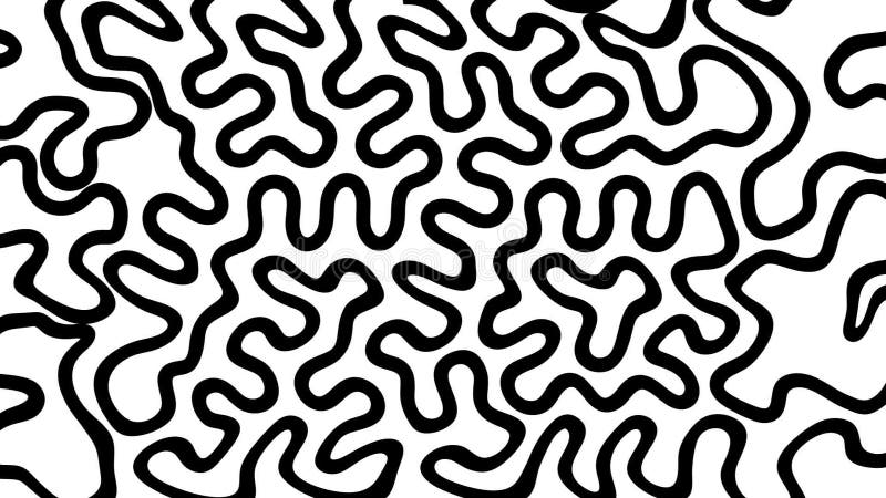 Curved Line Wiggle Animation on White Background and Black Point Stock ...