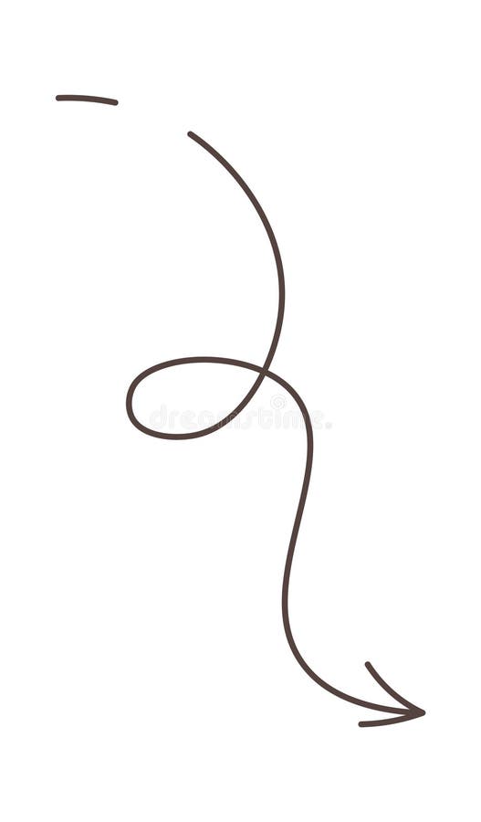 Curved Arrow Lined Doodle stock vector. Illustration of drawing - 282292388