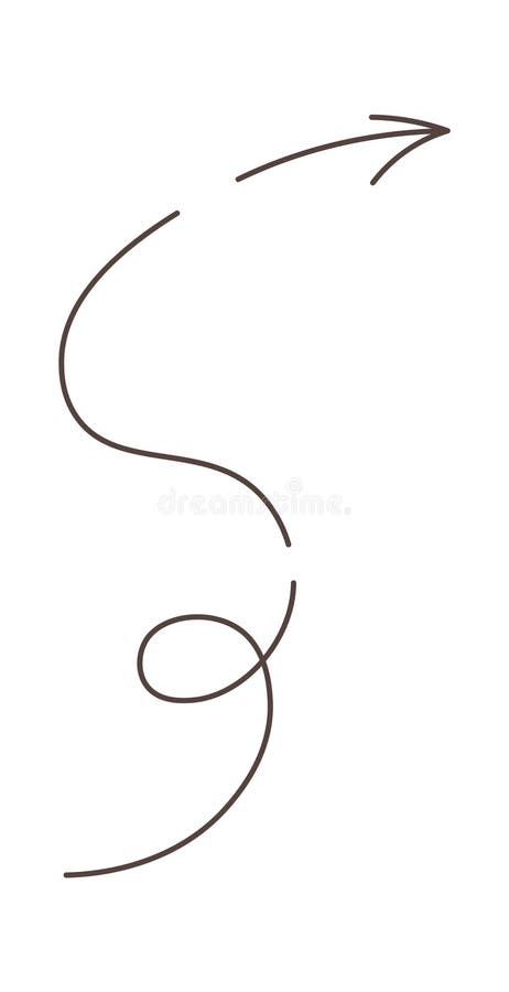 Curved Arrow Lined Doodle stock vector. Illustration of drawing - 282292388