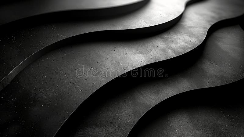 Waves of Shadow Dance Across a Textured Black Surface Stock ...