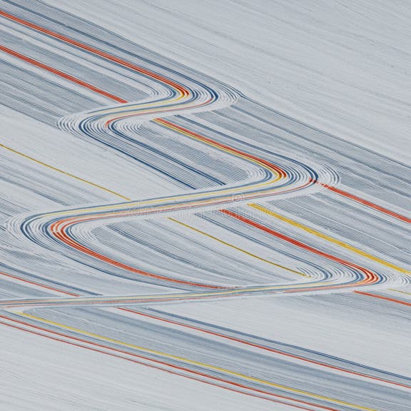 Curved Lines in Parallel Create an Abstract Pattern on a Textured ...