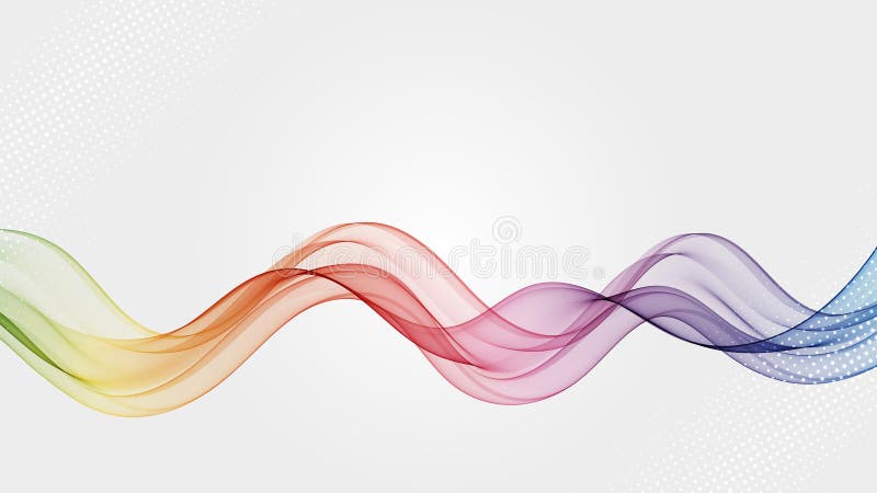 Curved Lines in Rainbow Colors. Abstract Wavy Transparent Wave Flow ...