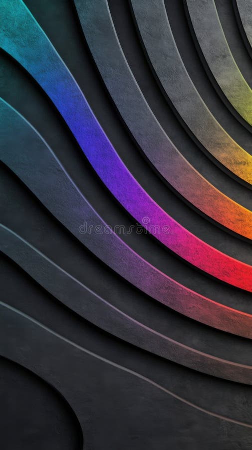 Colorful Gradient Waves on a Textured Dark Background Create a Dynamic ...