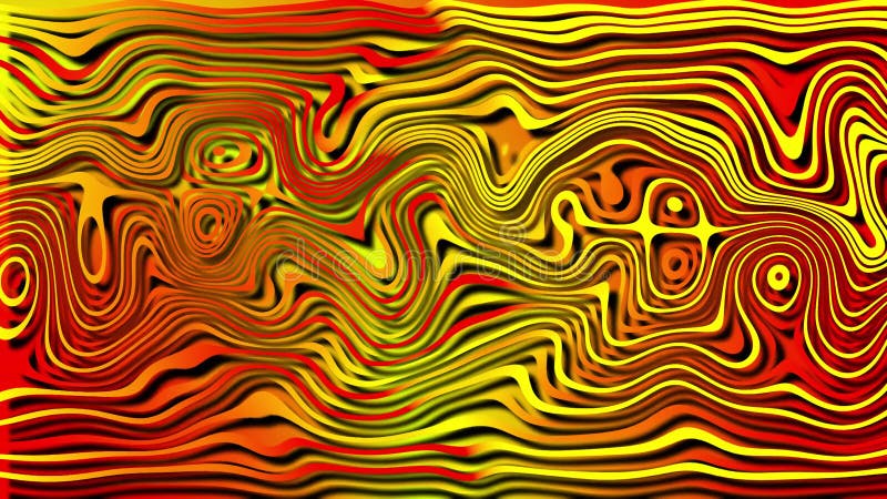 Curved Lines of Red and Yellow Shades Change Shape at Random and Cast ...