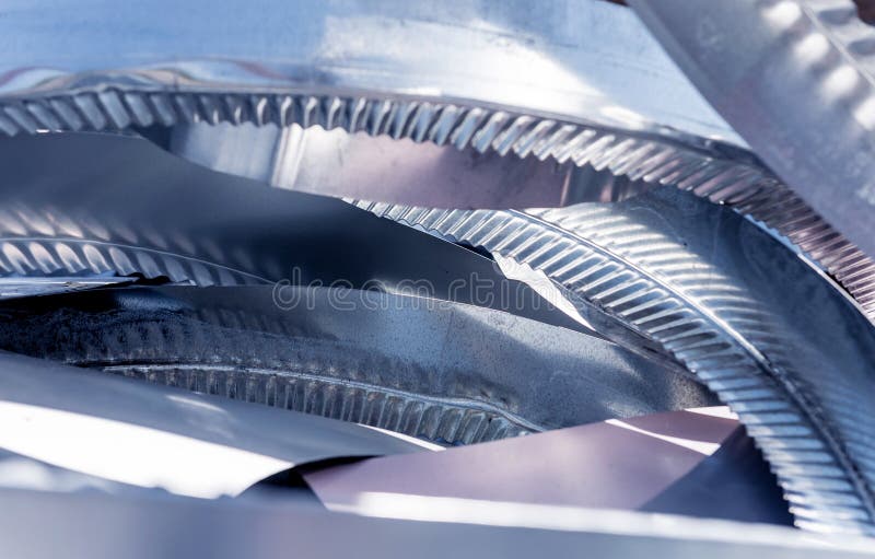Curved Lines of Rolled Metal are Made of Sheet Steel. Stock Photo ...