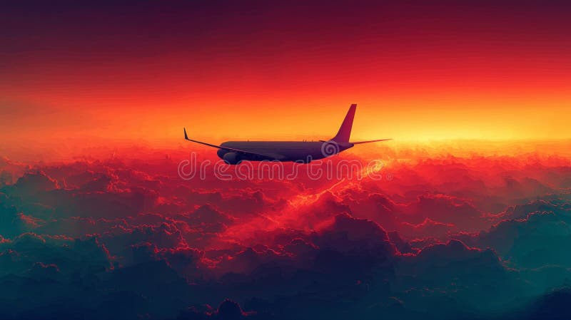 Curved Lines and Simple Shapes Represent Airplane S Flight Path Clean ...