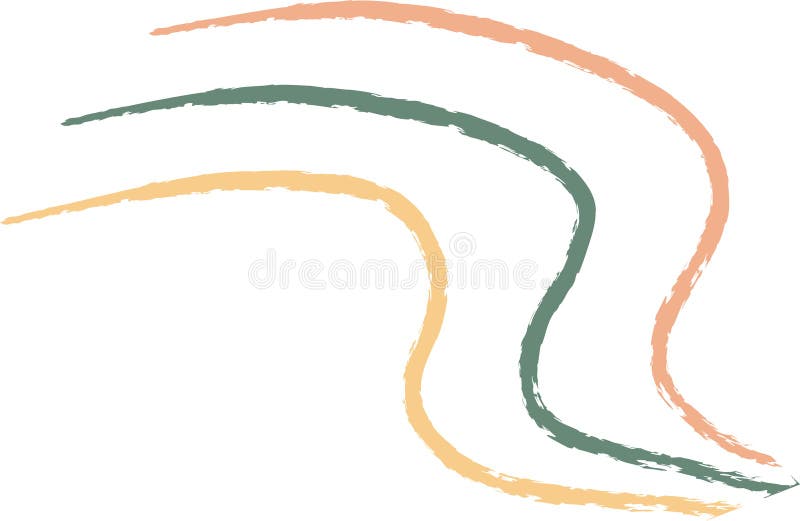 Curved Lines with Textured Effect Stock Vector - Illustration of ...