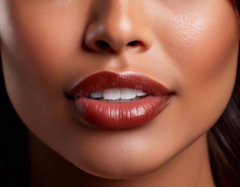 Curved Lips Expressing Determination or Resolve, Indicating Strong ...