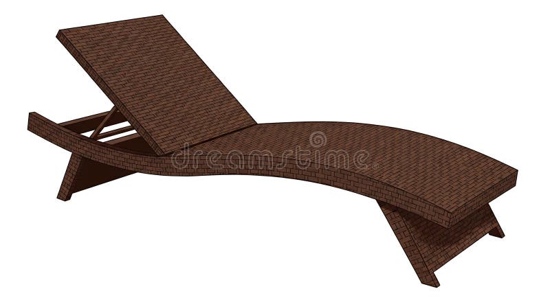 Curved Lounge Chair with an Adjustable Backrest, Constructed from a ...