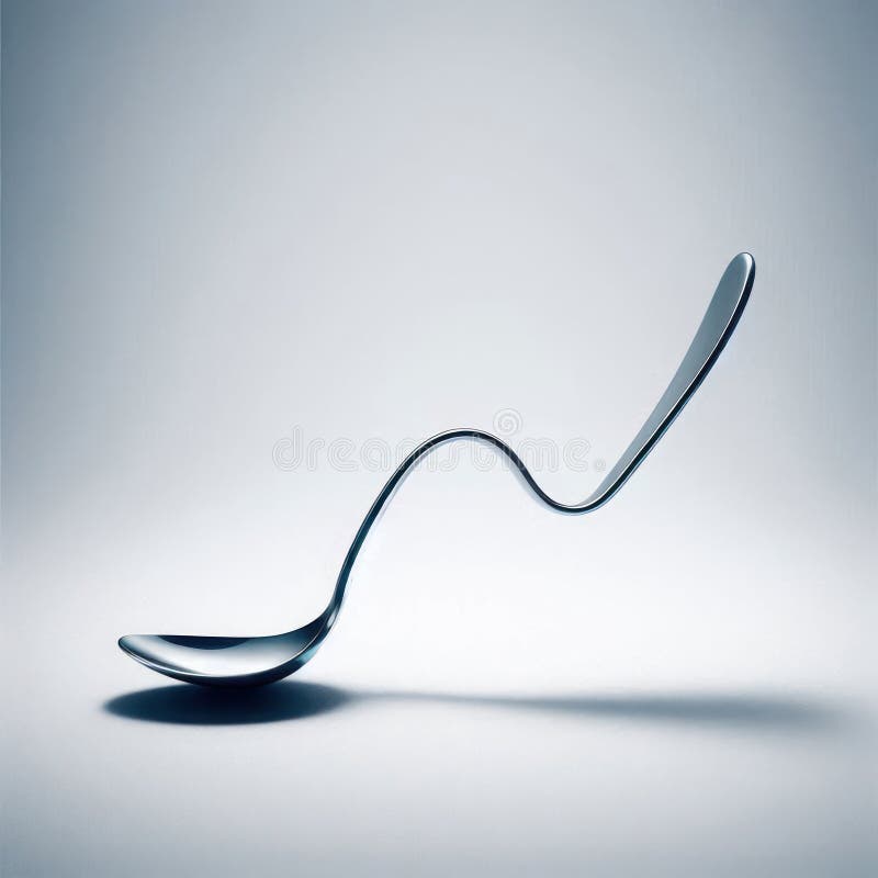 Curved Metal Spoon. Space for Text. Stock Photo - Image of polished ...