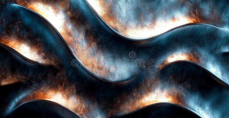 Curved Metal, Steel Metal Structure, Panoramic Texture - AI Generated ...