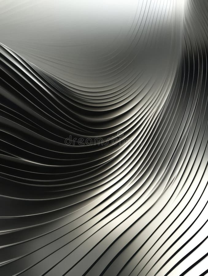 Curved Metallic Lines Create a Flowing Design with a Sleek Texture in a ...