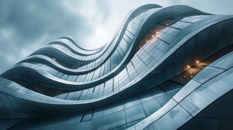 Curved, Metallic Structures with Dynamic Lighting, Creating an ...