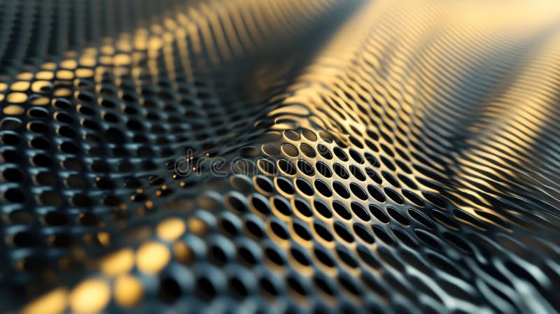 Curved Metallic Surface with Circular Pattern and Golden Highlights ...