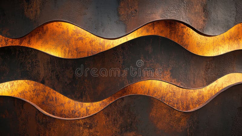 Curved Metallic Texture with Rusted Surface and Wavy Patterns Stock ...
