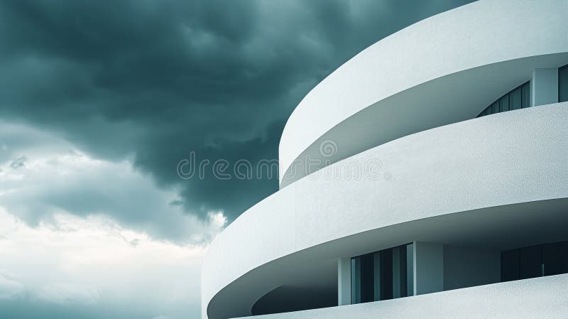 Curved, Modern Architectural Structure Featuring White, Smooth ...