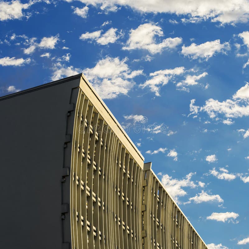 Curved Modern Building With Cloudscape Stock Photo - Image of balcony ...