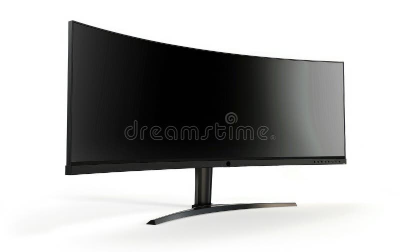Curved Monitor Display Isolated on White Background, Stock Image ...