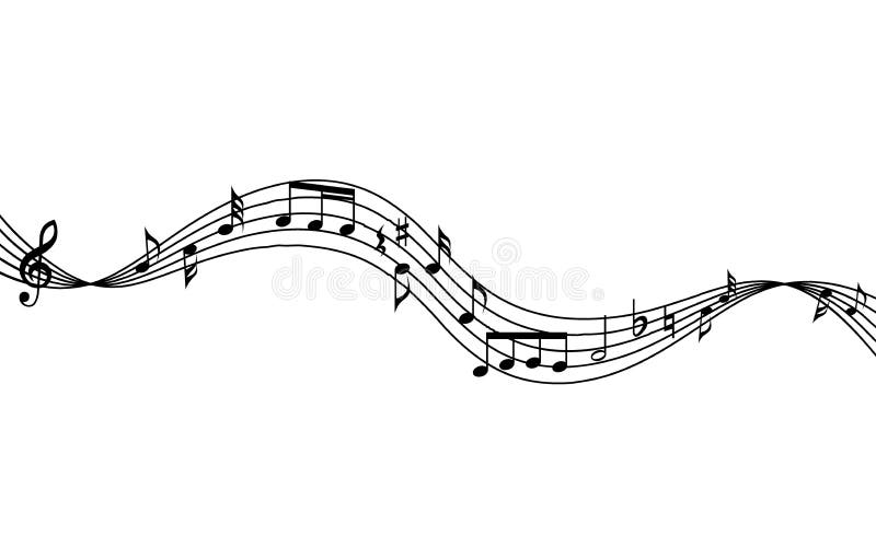 Music Notes On A Stave Or Staff Stock Vector - Illustration of ...