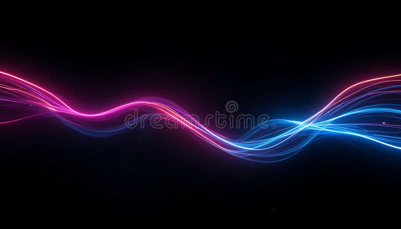 Curved Neon Lines in Pink and Blue Form an Undulating Wave Pattern ...