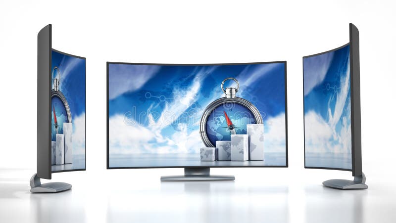 Curved new generation TV stock photo. Image of park, computer - 43126712