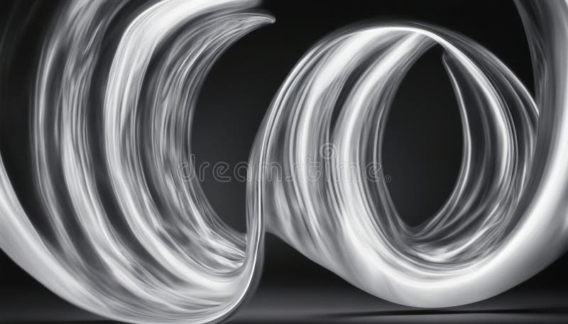 Curved Object Reflecting Light on a Black Background Stock Illustration ...