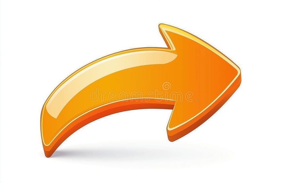Curved Orange Arrow Pointing Right Ai Illustration Stock Illustration ...