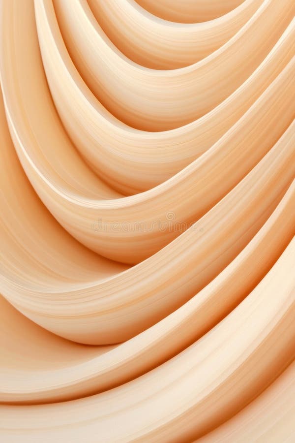 Curved Pale Orange Shapes. Repeating Layers of Light Color. Soft Smooth ...