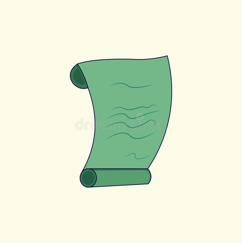 Curved Paper Scroll Flat Icon Stock Vector - Illustration of report ...