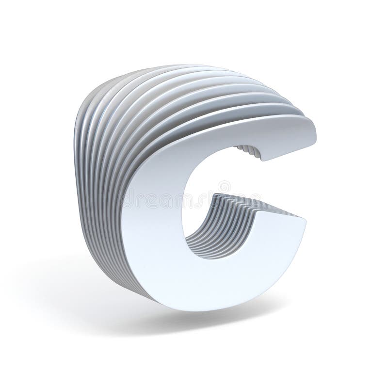 Curved Paper Sheets Letter C 3D Stock Illustration - Illustration of ...