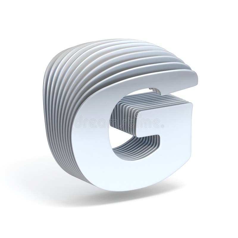 Curved Paper Sheets Letter G 3D Stock Illustration - Illustration of ...