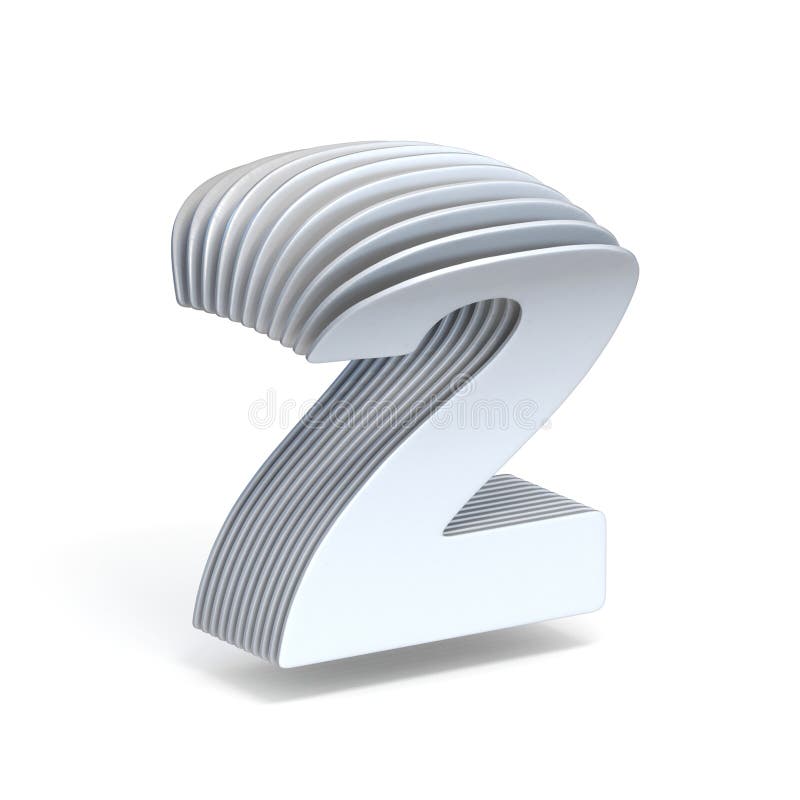 Curved Paper Sheets Number 2 TWO 3D Stock Illustration - Illustration ...