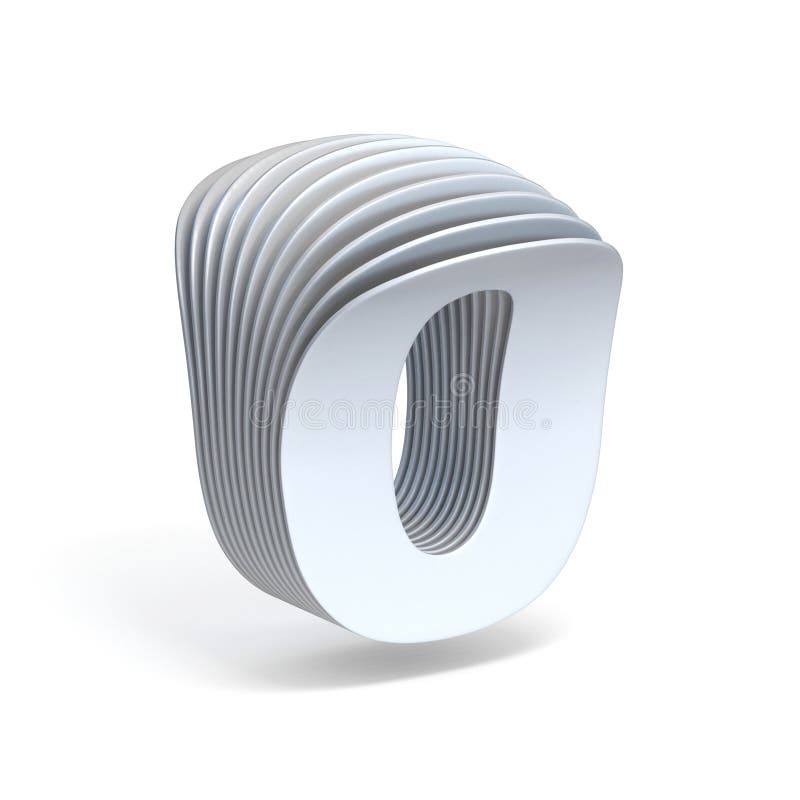 Curved Paper Sheets Number 0 ZERO 3D Stock Illustration - Illustration ...