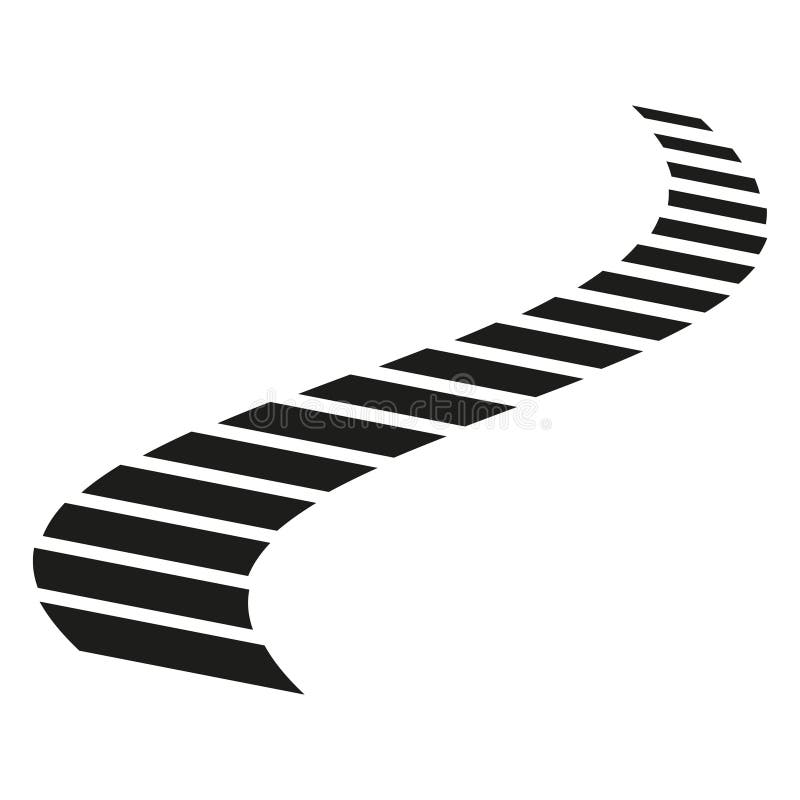 Curved Path Icon. Dynamic Striped Shape. Abstract Motion Design. Smooth ...