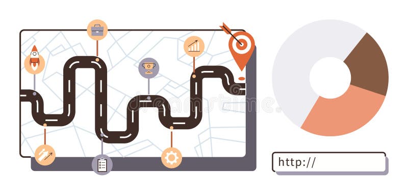 Business Road Map with Milestones, Goals, and Analytics Visualization ...