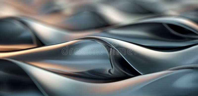 Abstract Waves of Gray Material Flowing Creatively on a Surface Stock ...